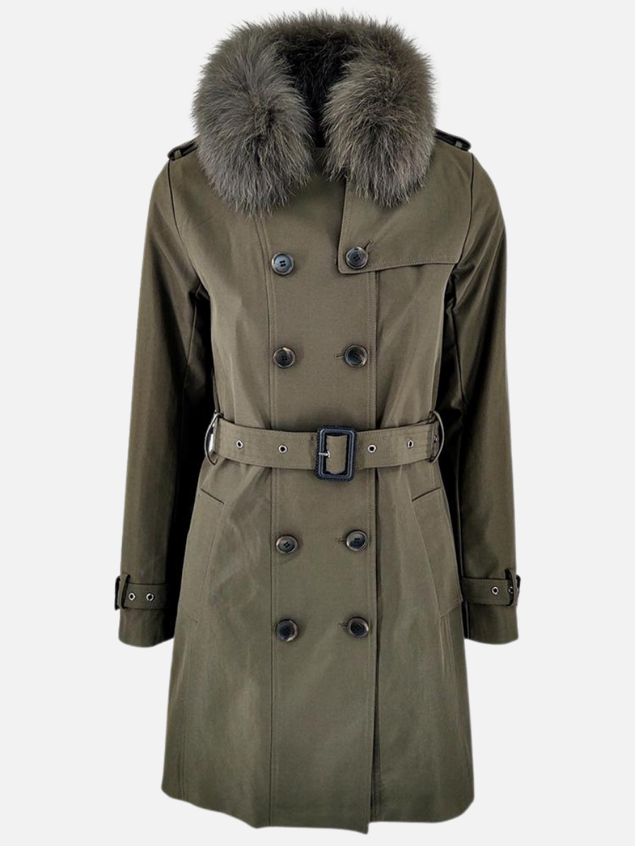 Daisy Trench Coat, 90 cm. - Collar - Textile - Women - Army Daisy Trench Coat, 90 cm. - Collar - Textile - Women - Army