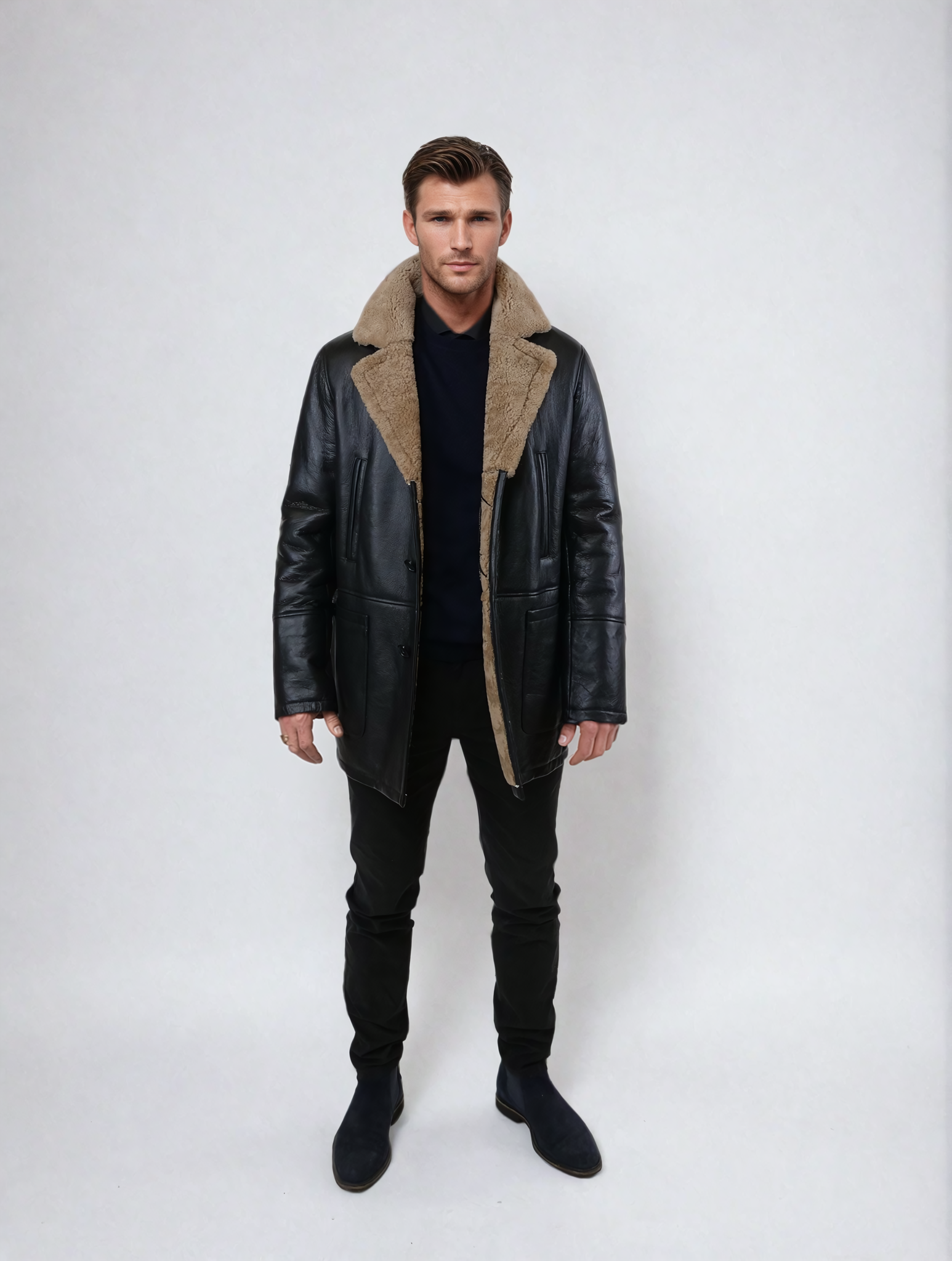 Georges, 82 cm - Rock Lamb - Man - Black – Levinskyfurs