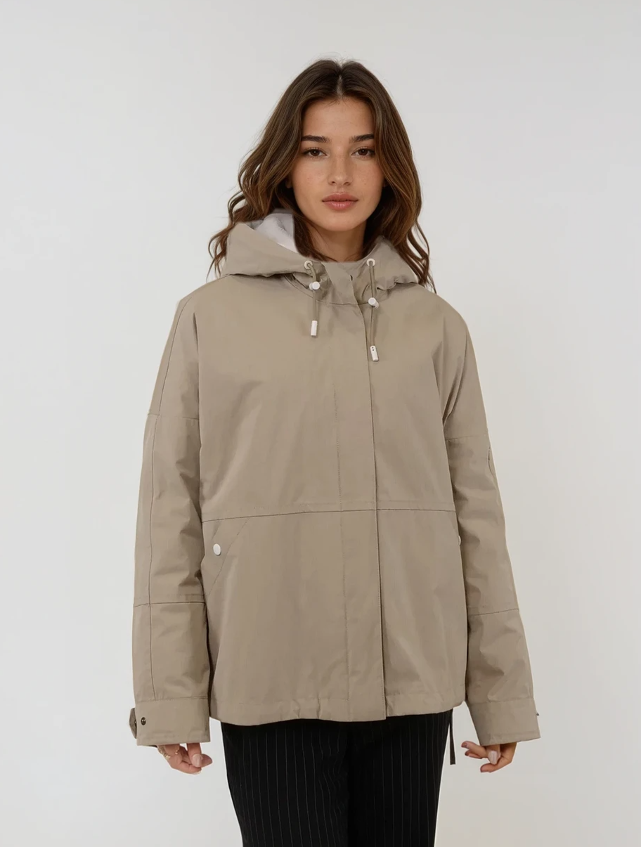 Isaia, 62 cm. - Textile - Women - Dark Beige – Levinskyfurs