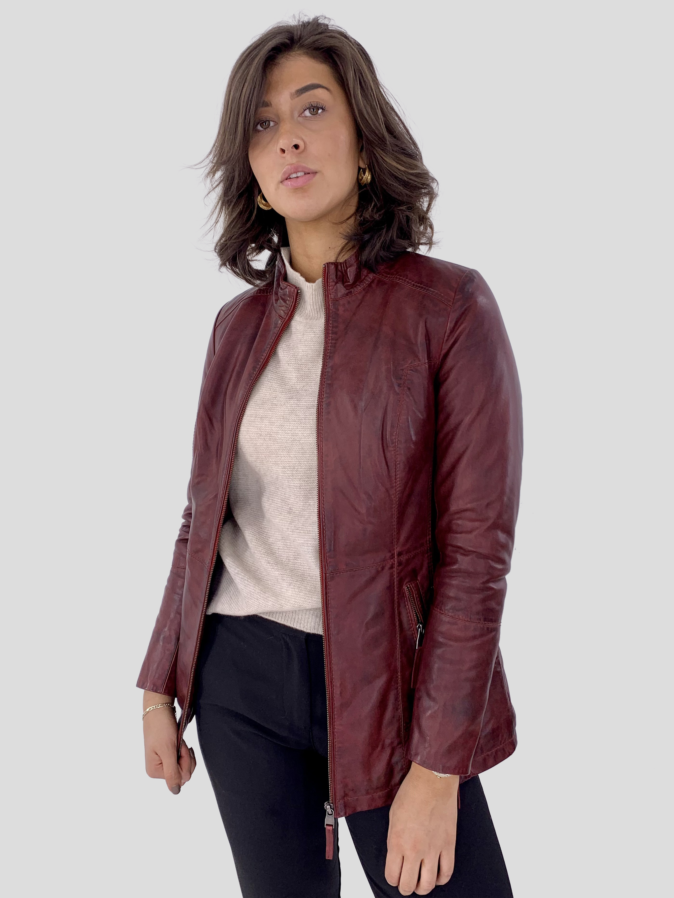Eva - Lamb Copper Leather - Women - Red – Levinskyfurs