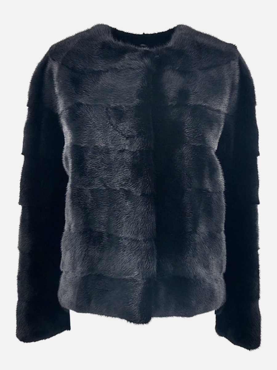 Asta, 60 cm. - Mink - Women - Black / Mink Pels - Levinsky - Kvinde ...
