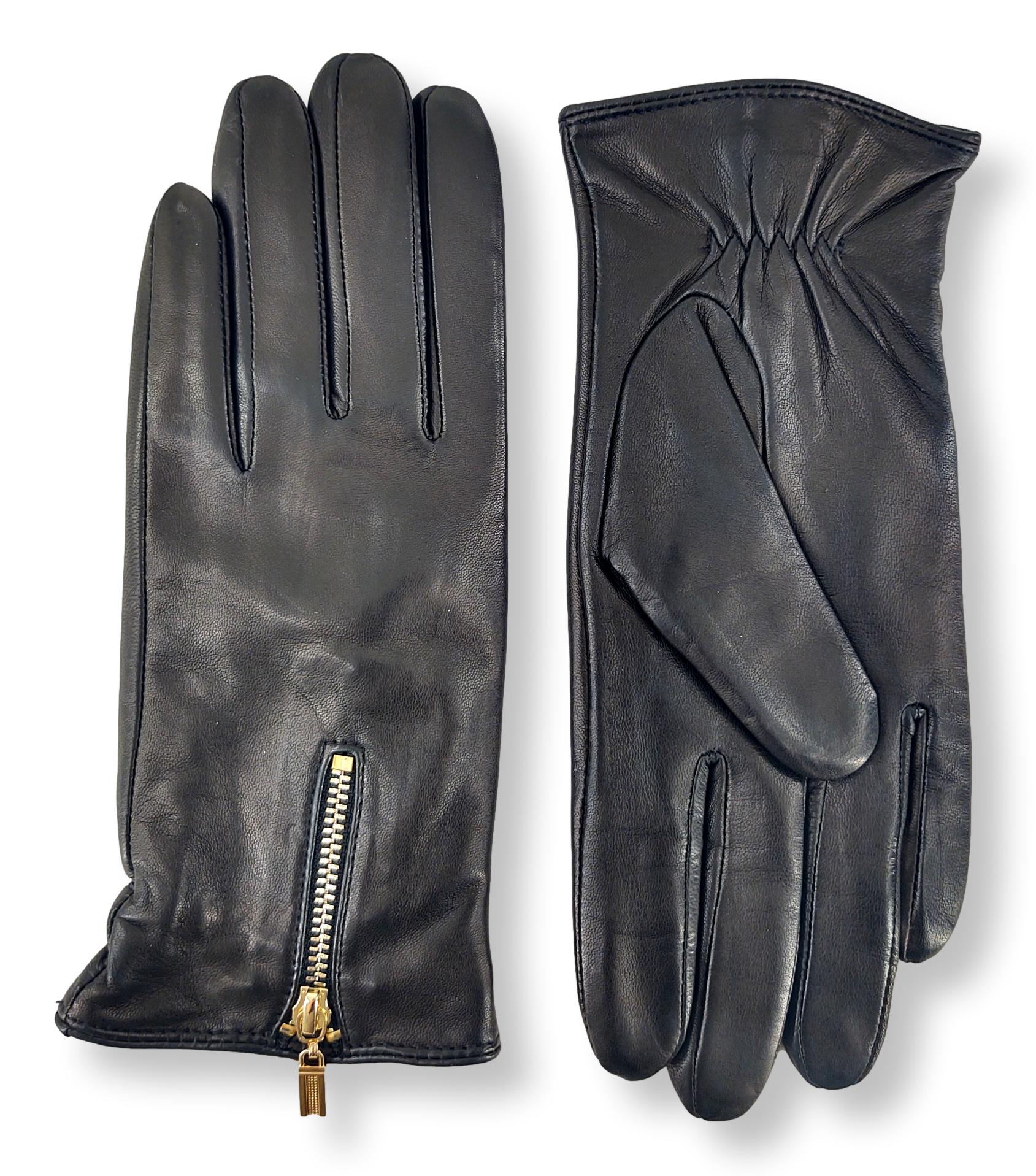 2687-2 Glove - Lamb Slink Leather -Accesories - Black – Levinskyfurs